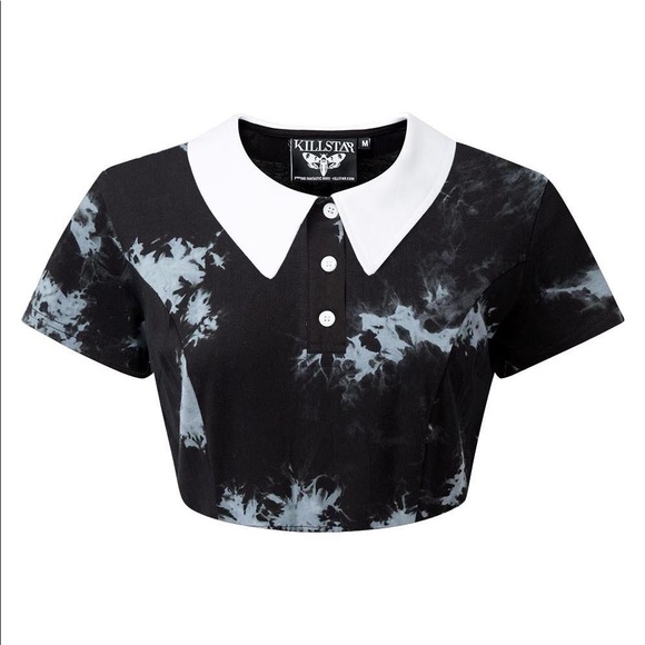Killstar | Tops | Nwt Killstar Dye Fast Crop Top In Black Tie Dye ...